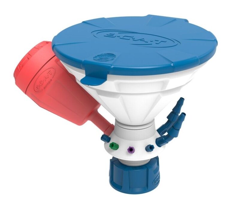 Safety Waste Cap with Funnel GL45 | Lab Solvent Waste System